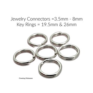 Sterling Silver Split Rings - Key Rings, Links, Connectors 3.5mm, 4mm, 5mm, 6mm, 8mm, 19mm, 25mm ...