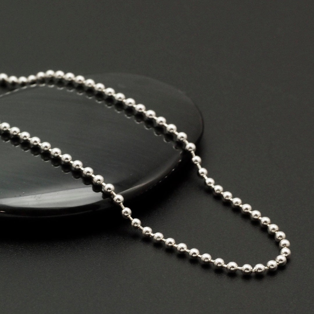 Sterling Silver Bead Chain - 1.8mm - by the Foot or Finished in Custom ...