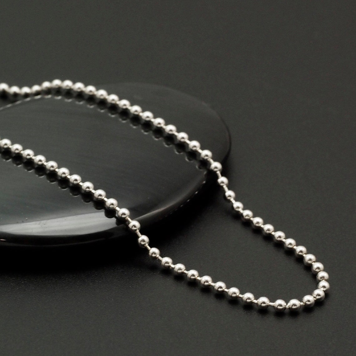 Sterling Silver Bead Chain 1.8mm by the Foot or Finished - Etsy