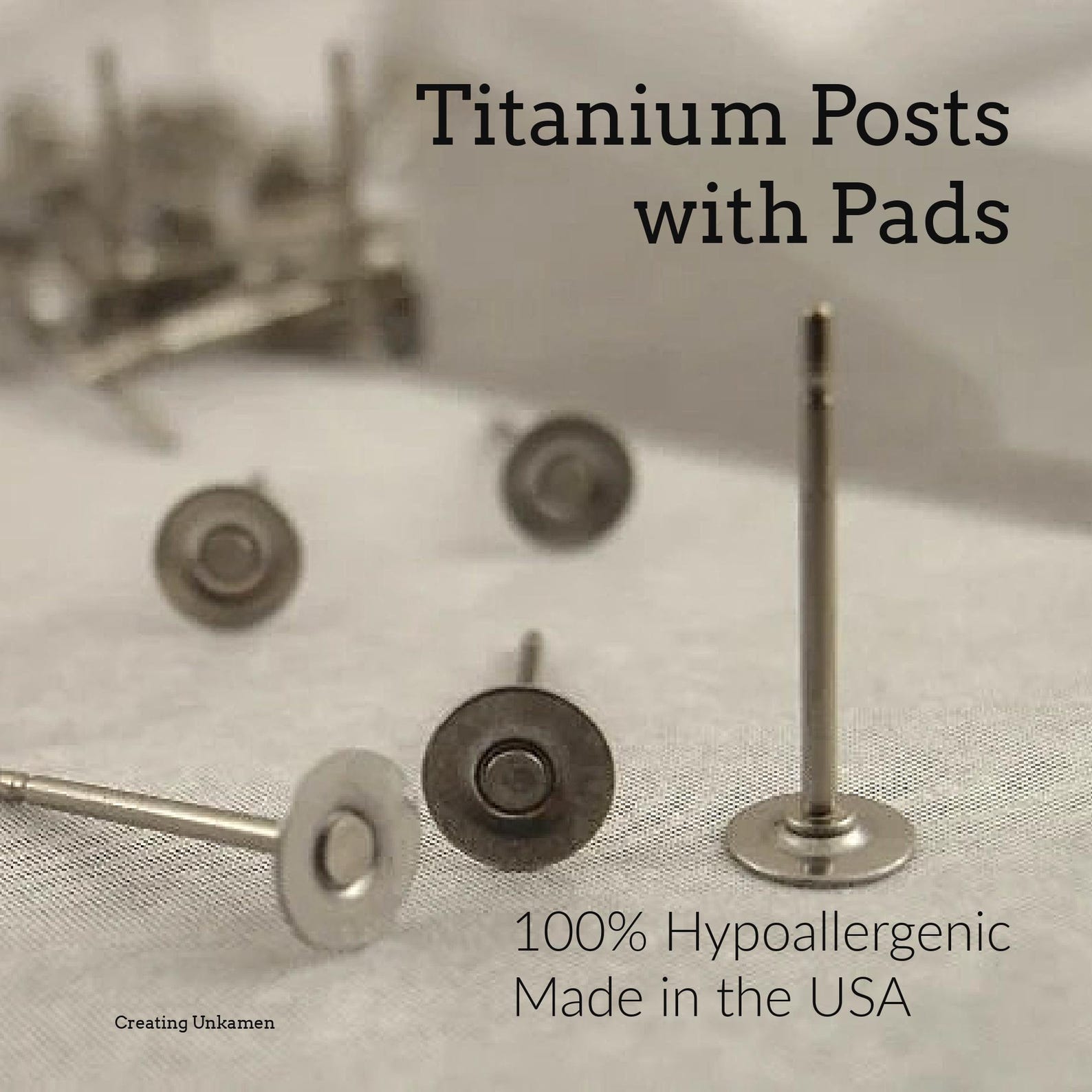 You Pick the Size - 20 Pairs Titanium Earring Posts With Pads ...