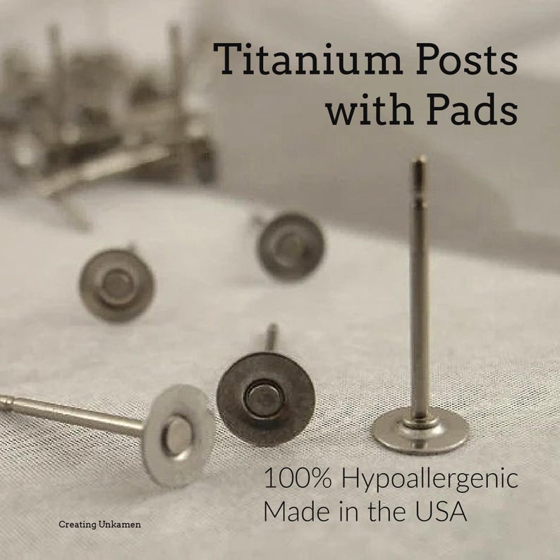 You Pick the Size - 20 Pairs Titanium Earring Posts With Pads ...