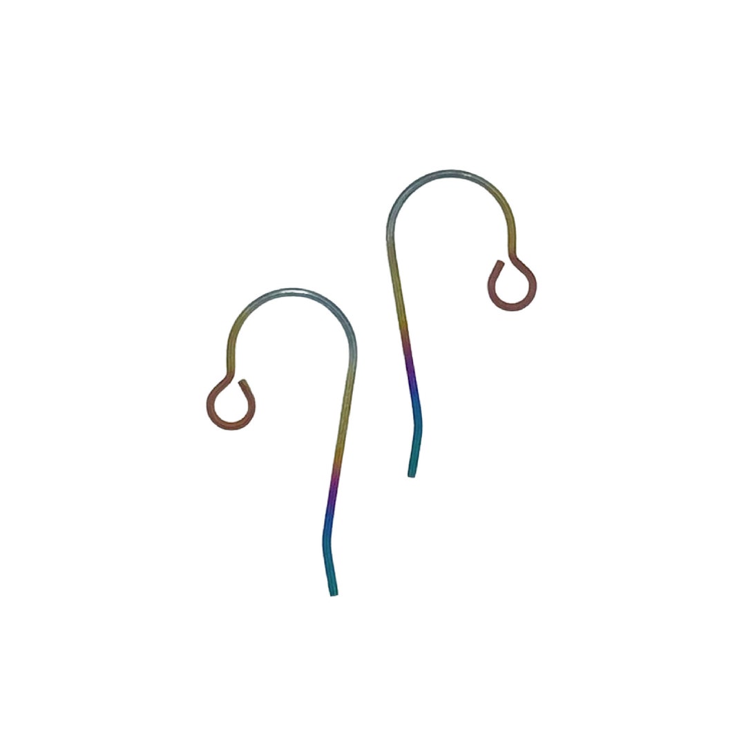Anodized Titanium Ear Wires With Outside Loop Made in the - Etsy