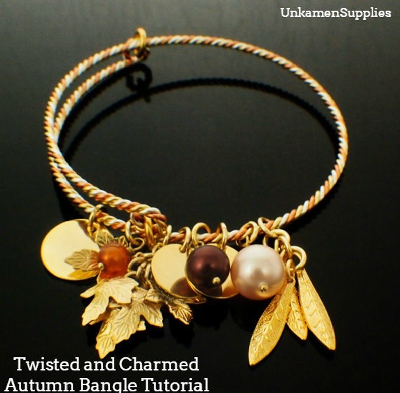 Twisted and Charmed Autumn Bangle PDF DIY Jewelry - Etsy