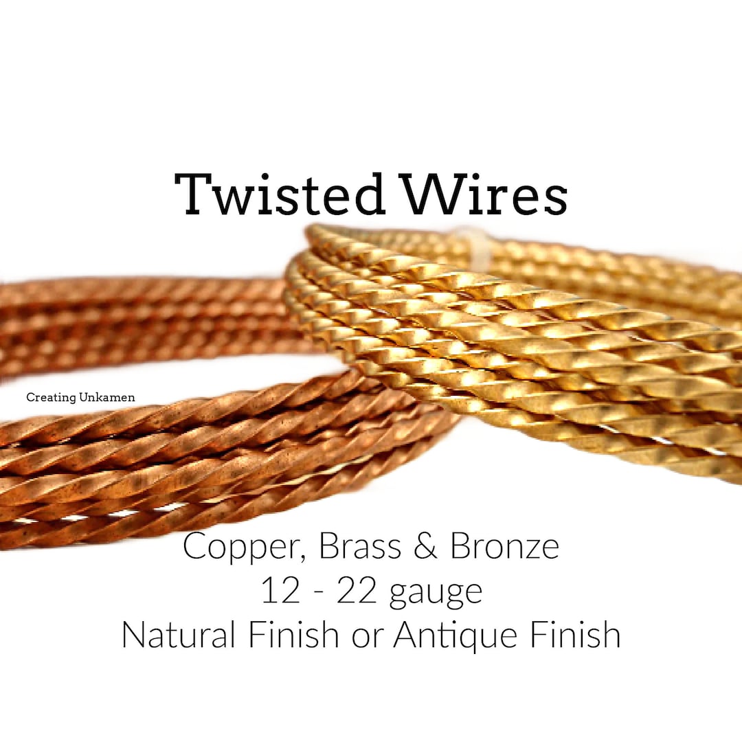 Twisted Wire - Brass, Copper, Bronze - 12, 14, 16, 18, 20, 21, 22 Gauge ...