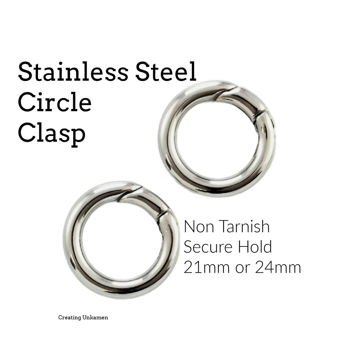 Clasp 1 Stainless Steel Round Circle Triggerless - 20mm or 24mm - 100% ...