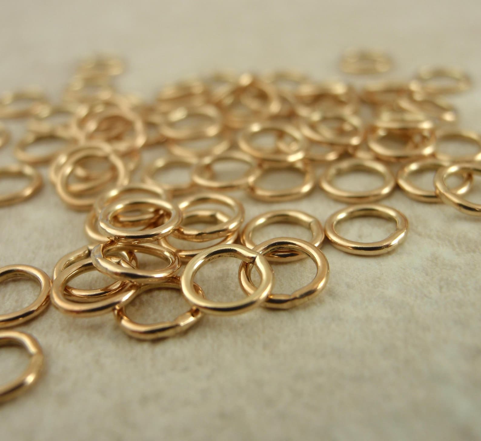 Jump Rings 4 - 14kt Gold Filled Soldered Closed 22 Gauge, 18 Gauge, 16 ...