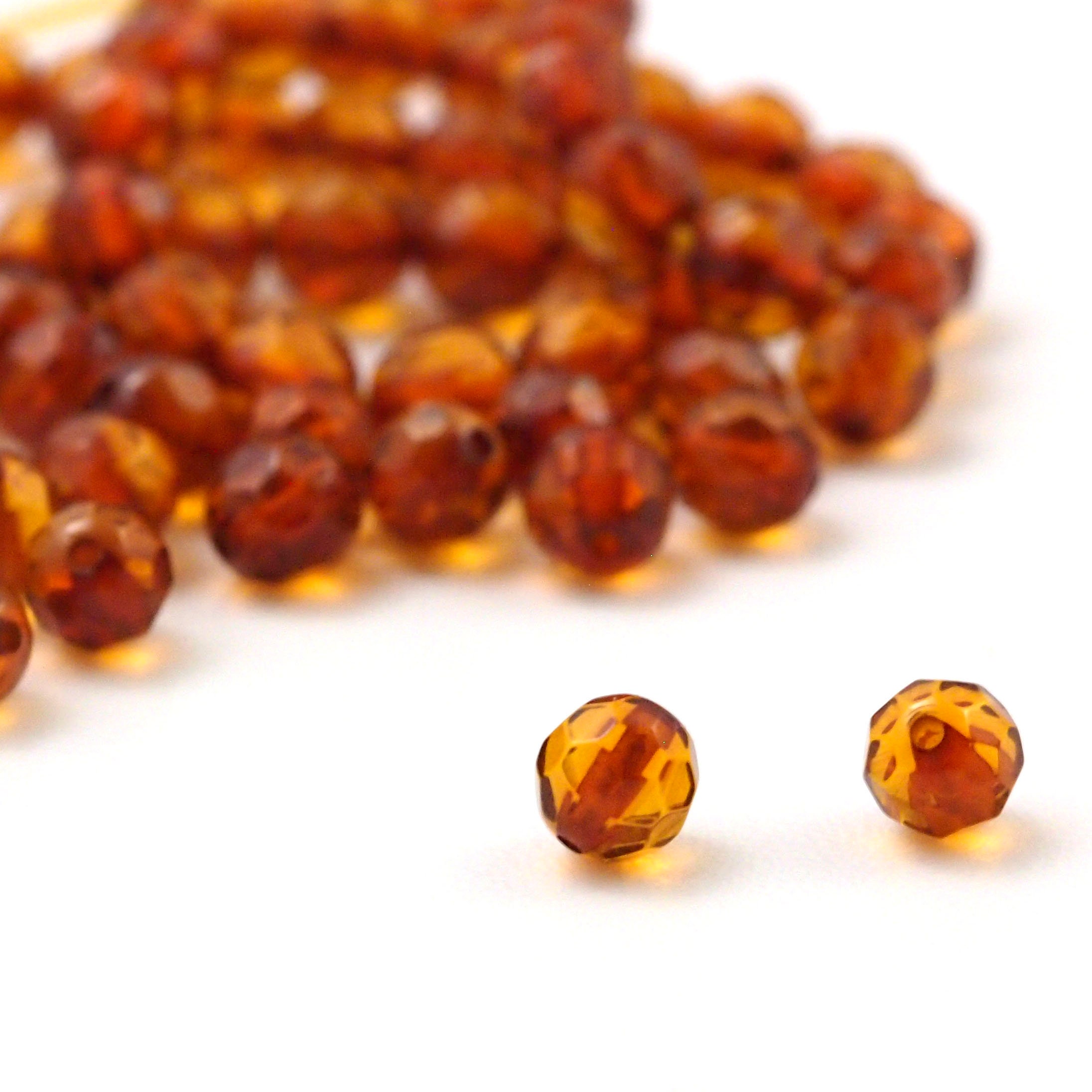 10 4mm Faceted Round Baltic Amber Beads Grade A 100% | Etsy