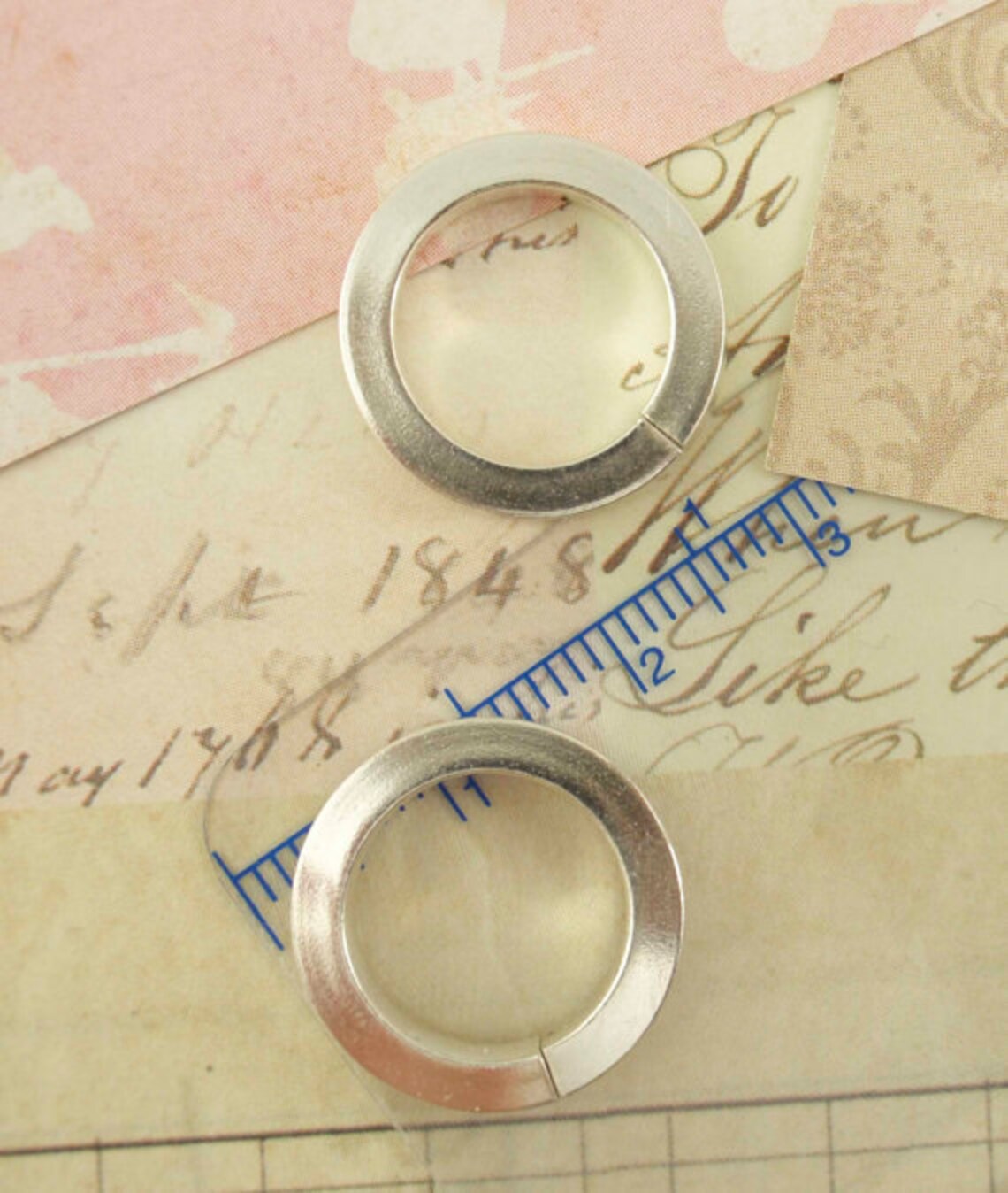 50 Square Sterling Silver Jump Rings Bright Antique or - Etsy