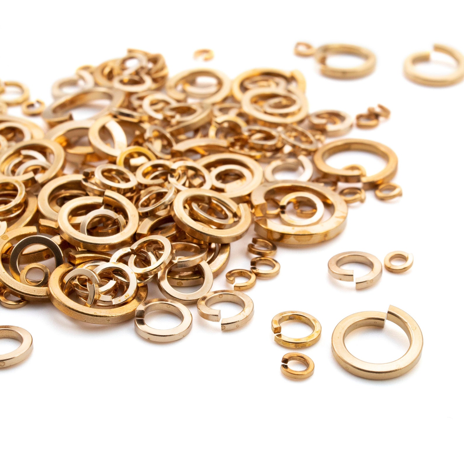 50 Handmade Solid Bronze Square Jump Rings You Choose Gauge | Etsy