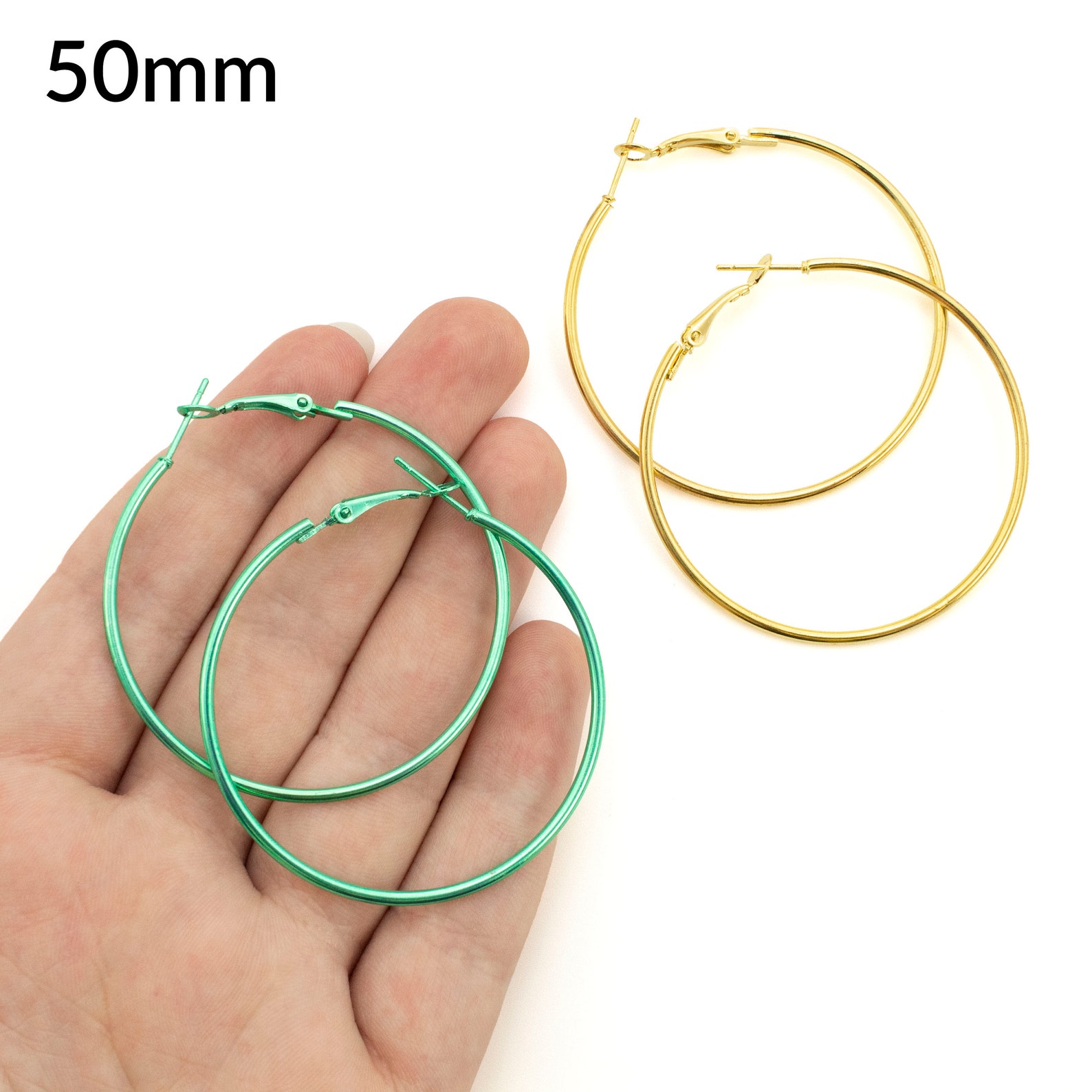 6 Pairs Hinged Beading Hoops Economical 40mm or 50mm in - Etsy