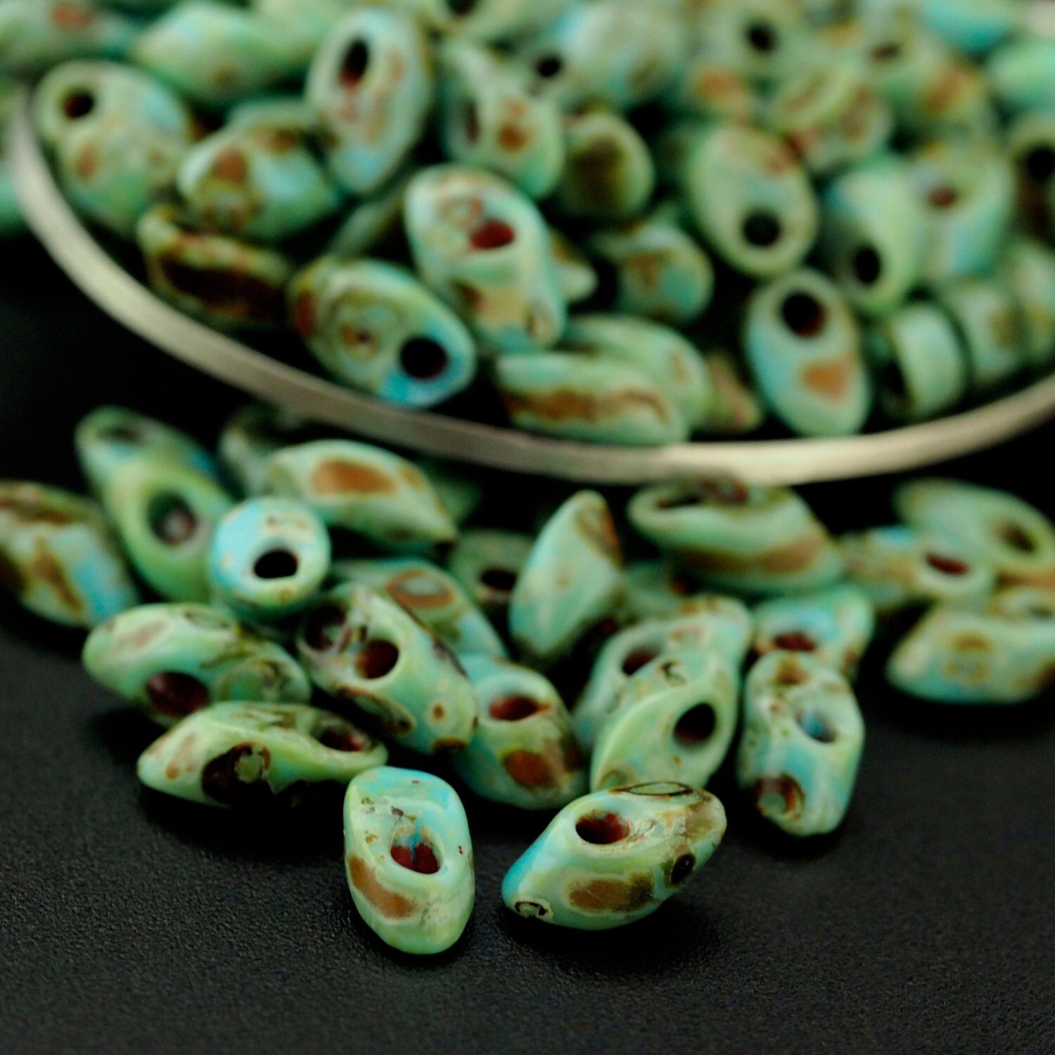 Turquoise Blue Picasso Miyuki Magatama Beads 4mm X 7mm - Etsy