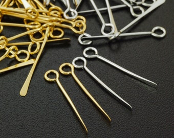 Paddle Eye Pins 12 Raw Brass Paddle Eye Pins Customized Size - Etsy