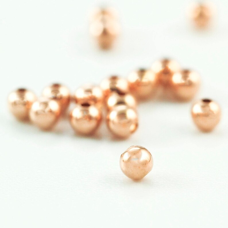 14kt Rose Gold Filled Smooth Round Beads - You Pick Size 2mm, 2.5mm ...