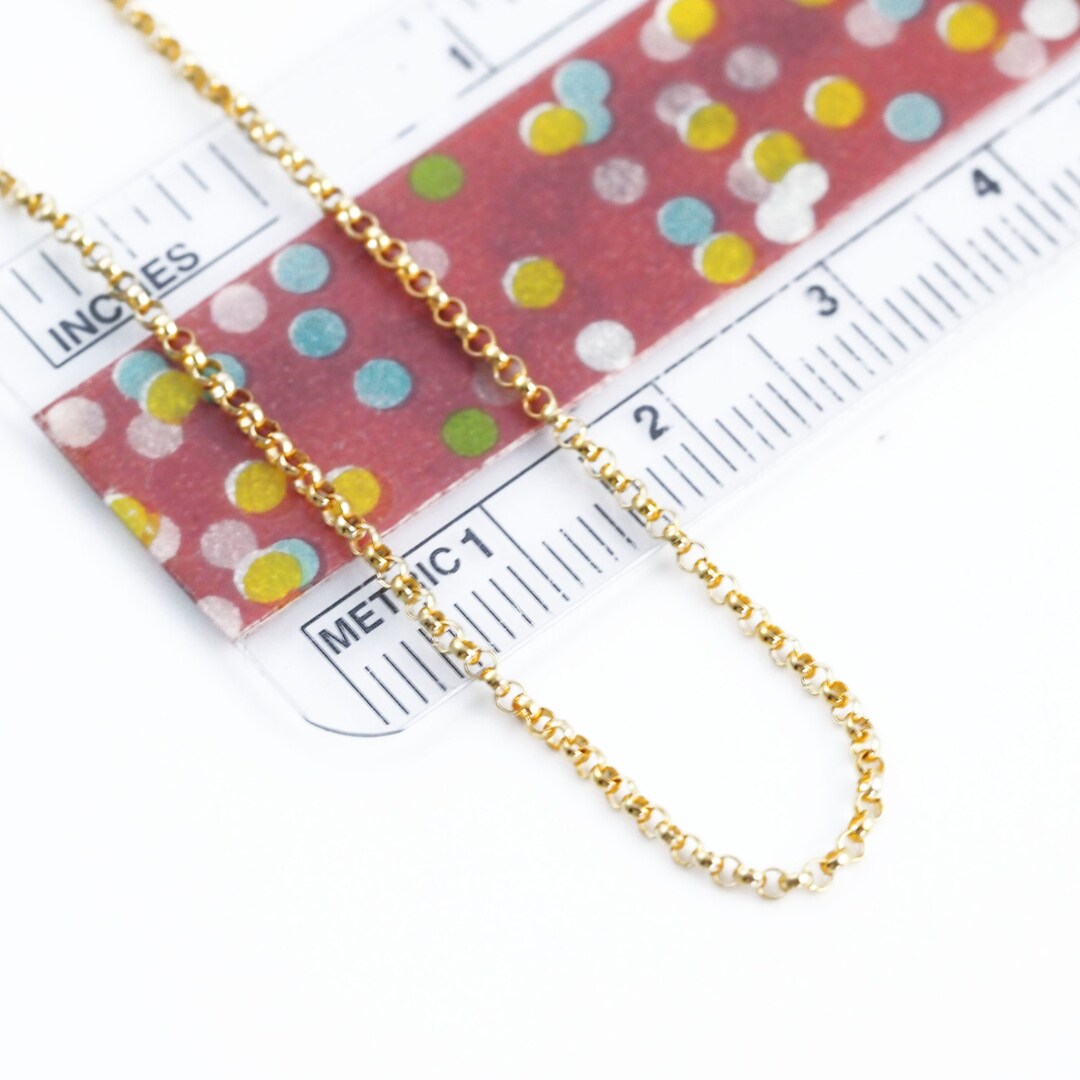 14kt Yellow Gold Filled Rolo Chain - 1.5mm - Custom Finished Lengths or ...