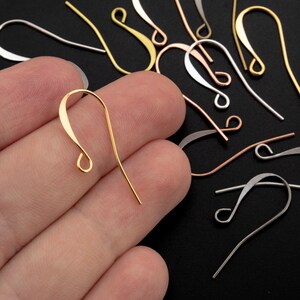 18 Pairs Slope Ear Wires - Gold, Silver, Rose Gold, Antique Silver ...