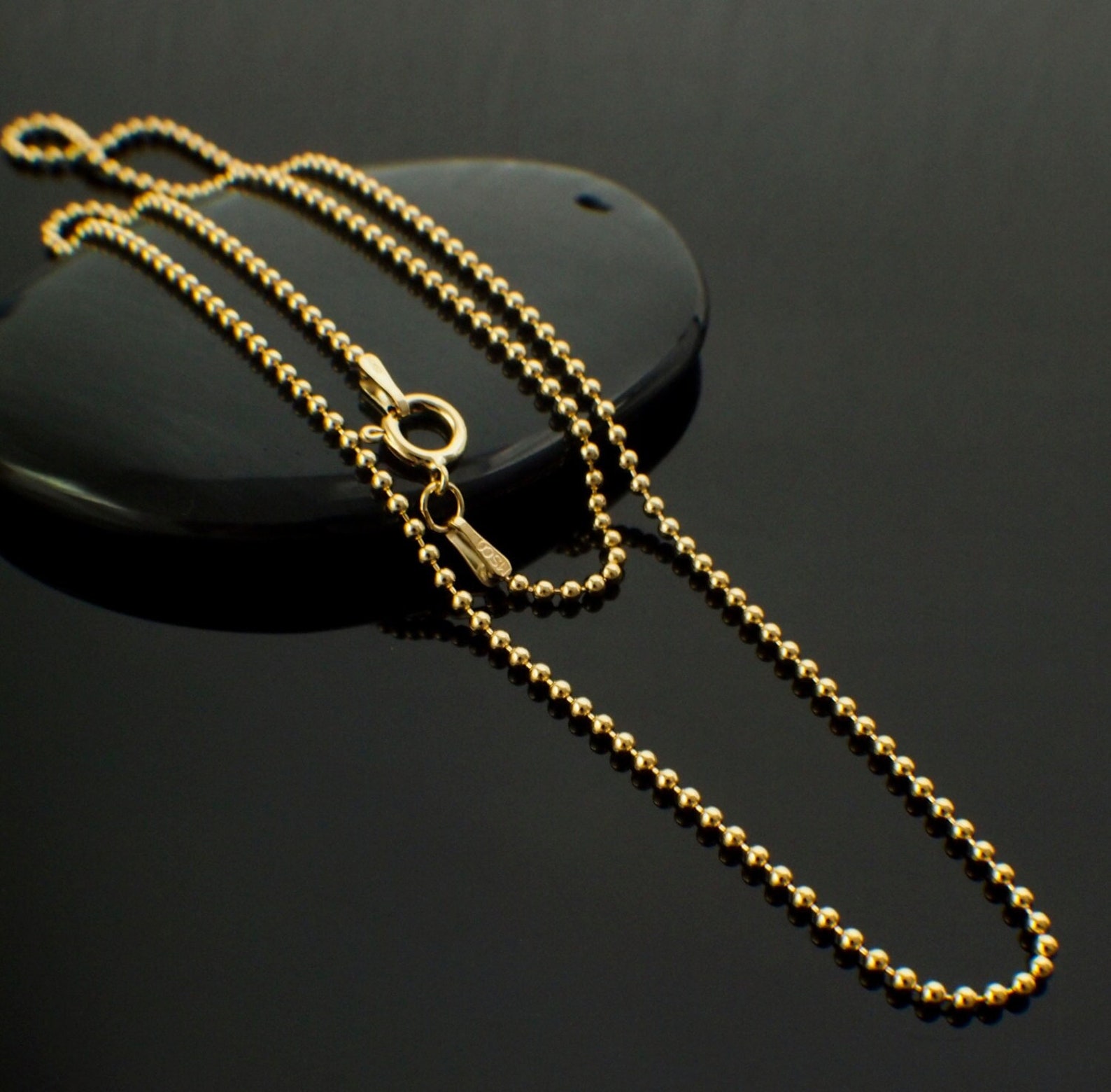 14kt Gold Filled Bead Chain With Spring Clasp 1.5mm - Etsy