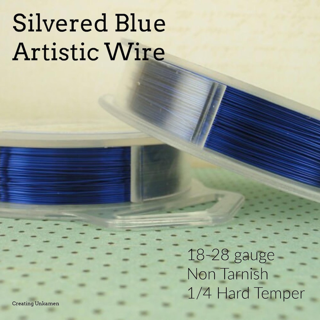 Silver Blue Artistic Wire - Permanently Colored - 18, 20, 22, 24, 26 ...