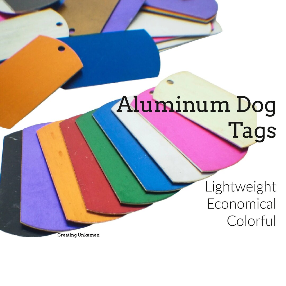 15 Aluminum Dog Tags Lightweight, Economical and Colorful 100% ...