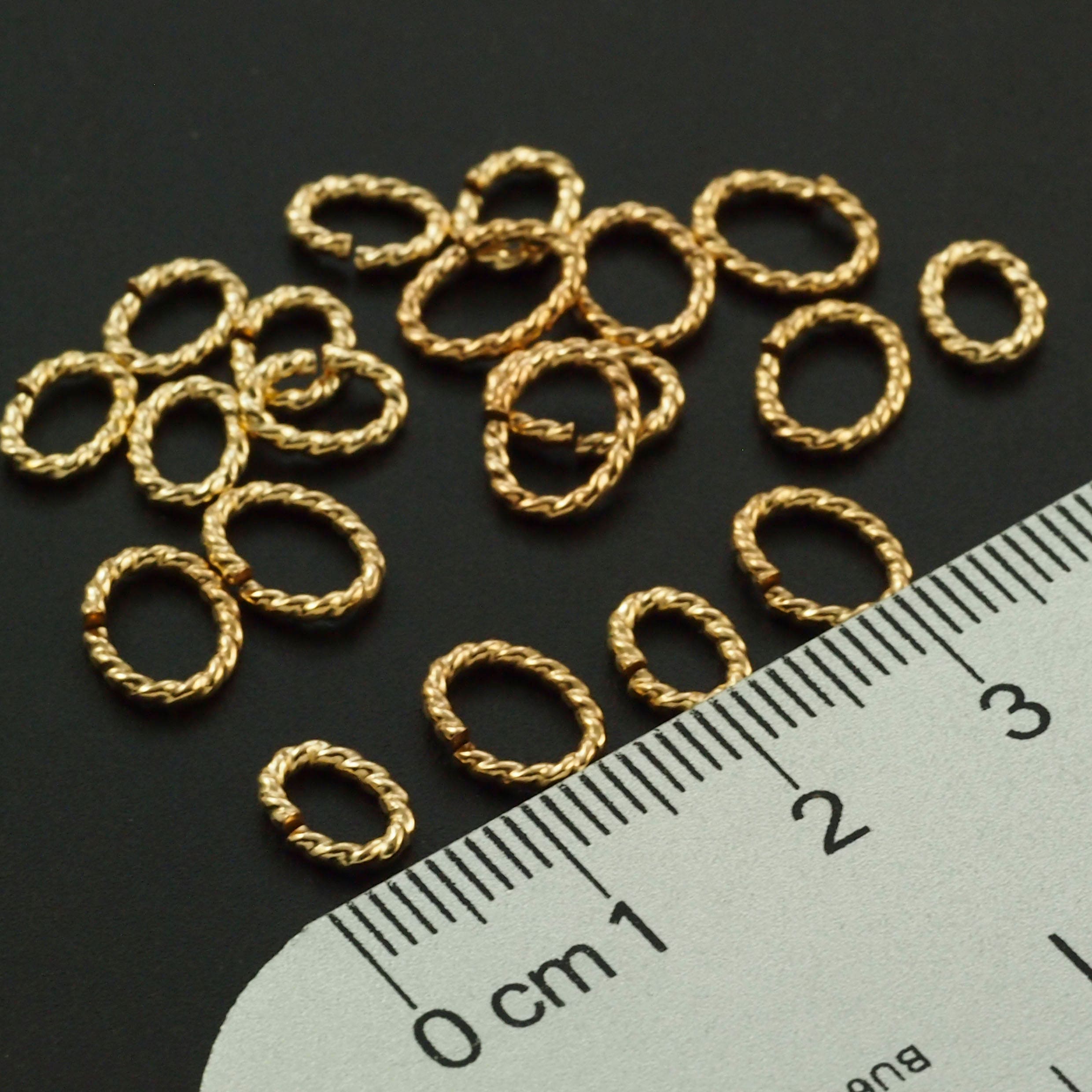 6 14kt Gold Filled Twisted Oval Jump Rings - 16 Gauge in 2 Diameters - Etsy