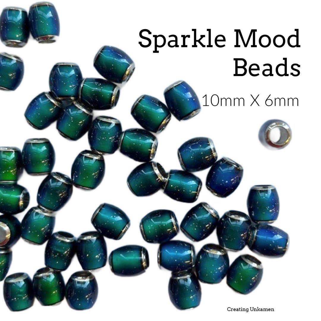 10 - Sparkle Mood Beads 6mm X 10mm - Metal Lined - 100% Guarantee - Etsy
