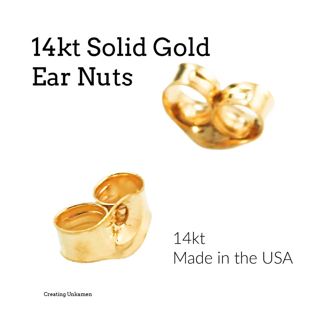 1 Pair 14kt Solid Gold Ear Nuts - Etsy