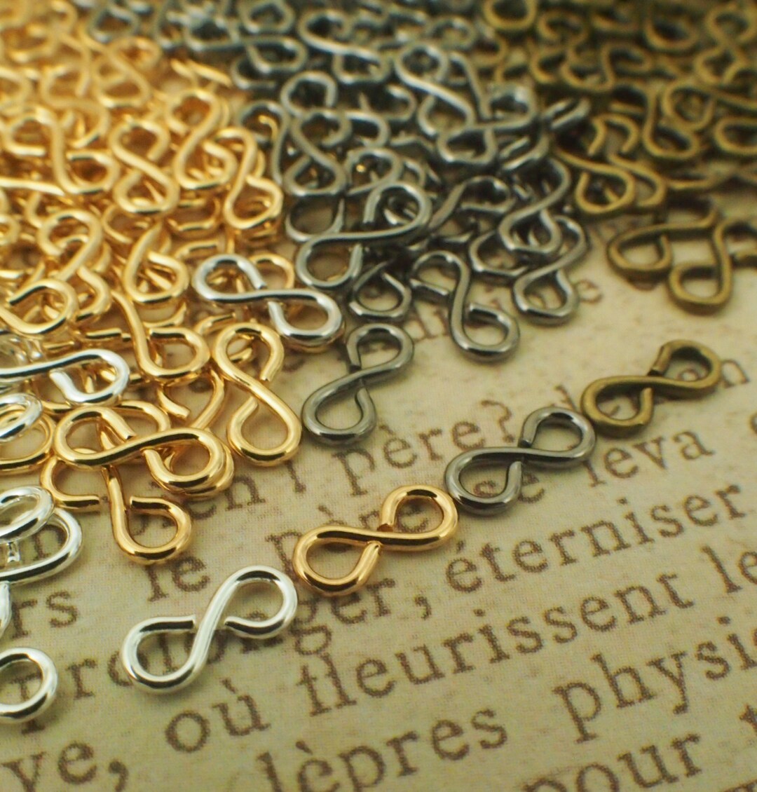 25 Infinity Figure Eight Links version I 7mm X 3mm Silver - Etsy