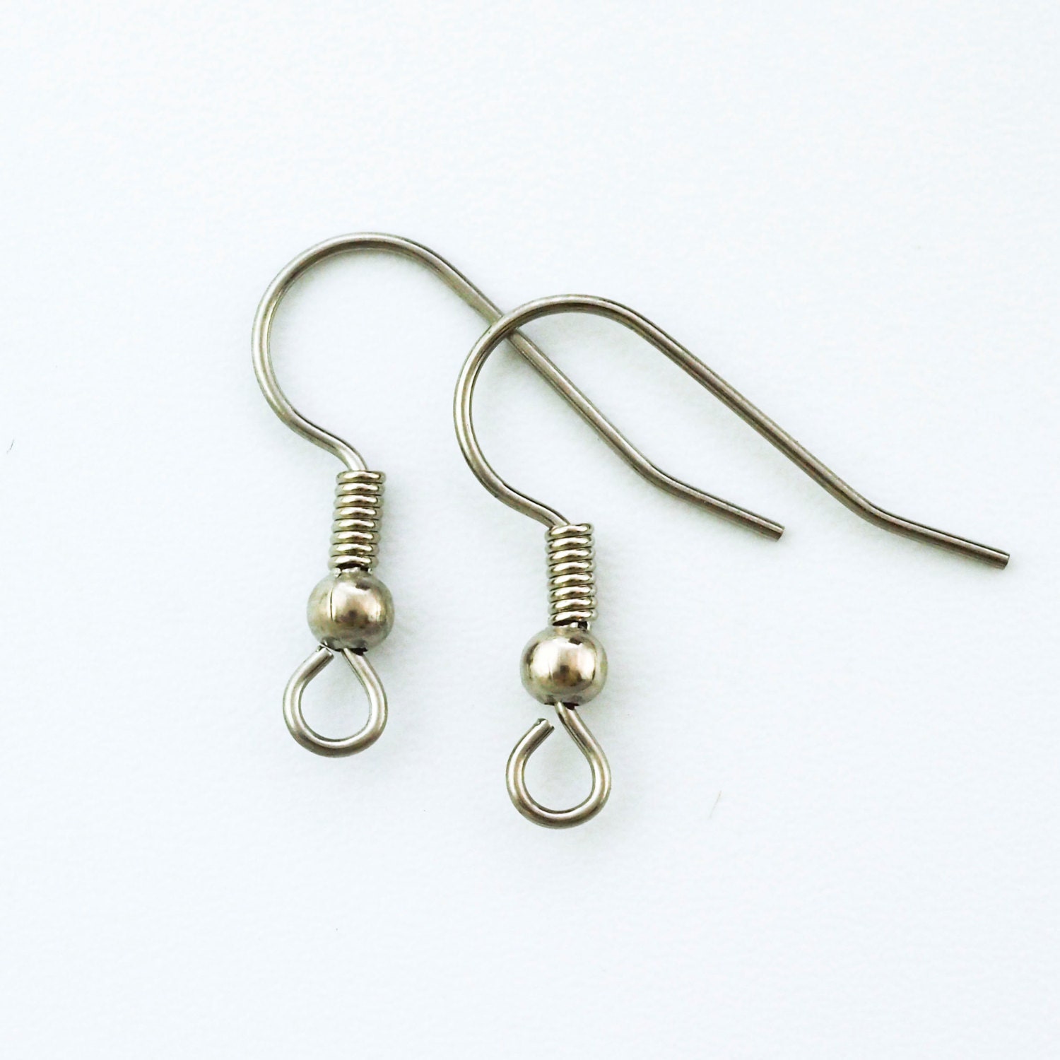 10 Pairs Surgical Steel Ear Wires Basic Bead and Coil - Etsy
