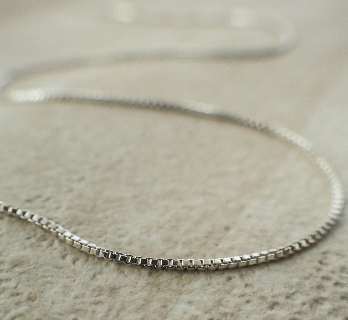 1mm Sterling Silver Chain Square Venetian Box Finished - Etsy