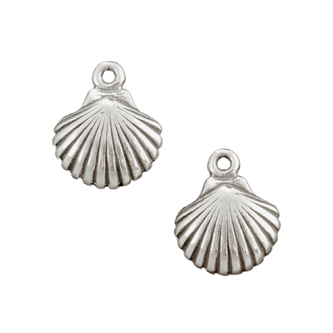 1 Sterling Silver Seashell Charm 9mm X 11mm - Etsy