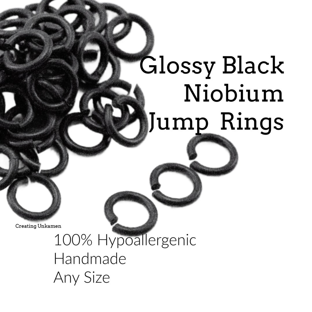 Jump Rings 100 Glossy Black Anodized Niobium in Your Pick of Diameter ...