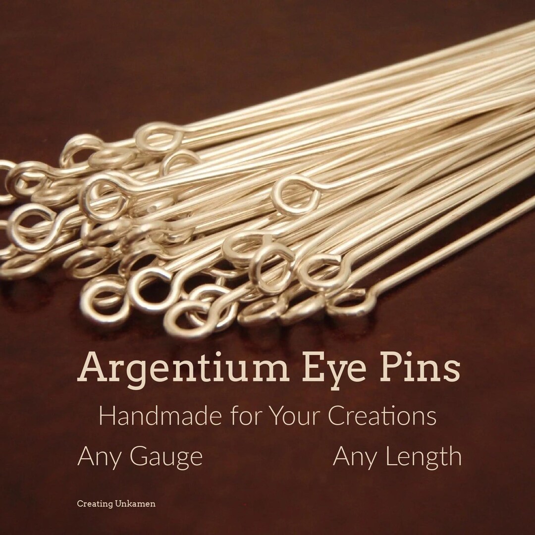 8 Eye Pins Argentium Silver Handmade for You in 18, 20, 22, 24, 26 ...