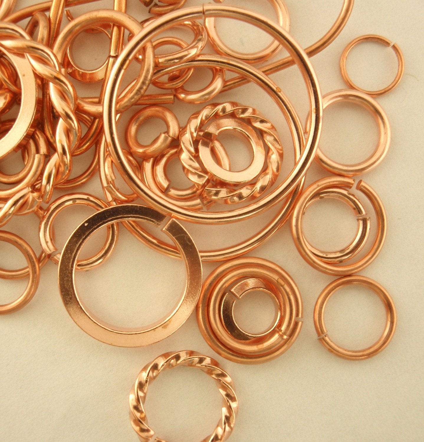 Deluxe Sample Pack 100 Solid Copper Jump Rings Fancy Square - Etsy