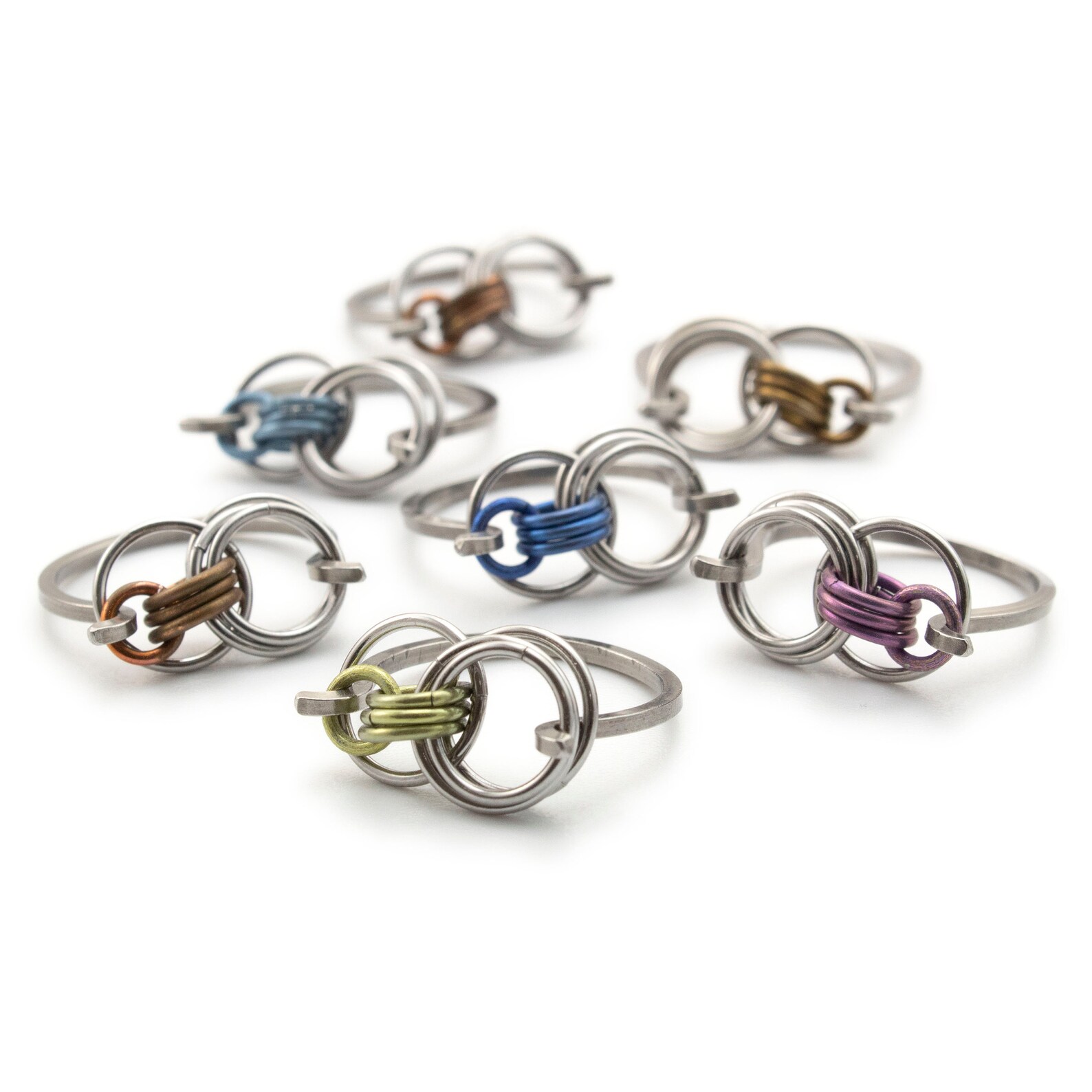 CLEARANCE SALE Simple Links Rings Stainless Steel and - Etsy