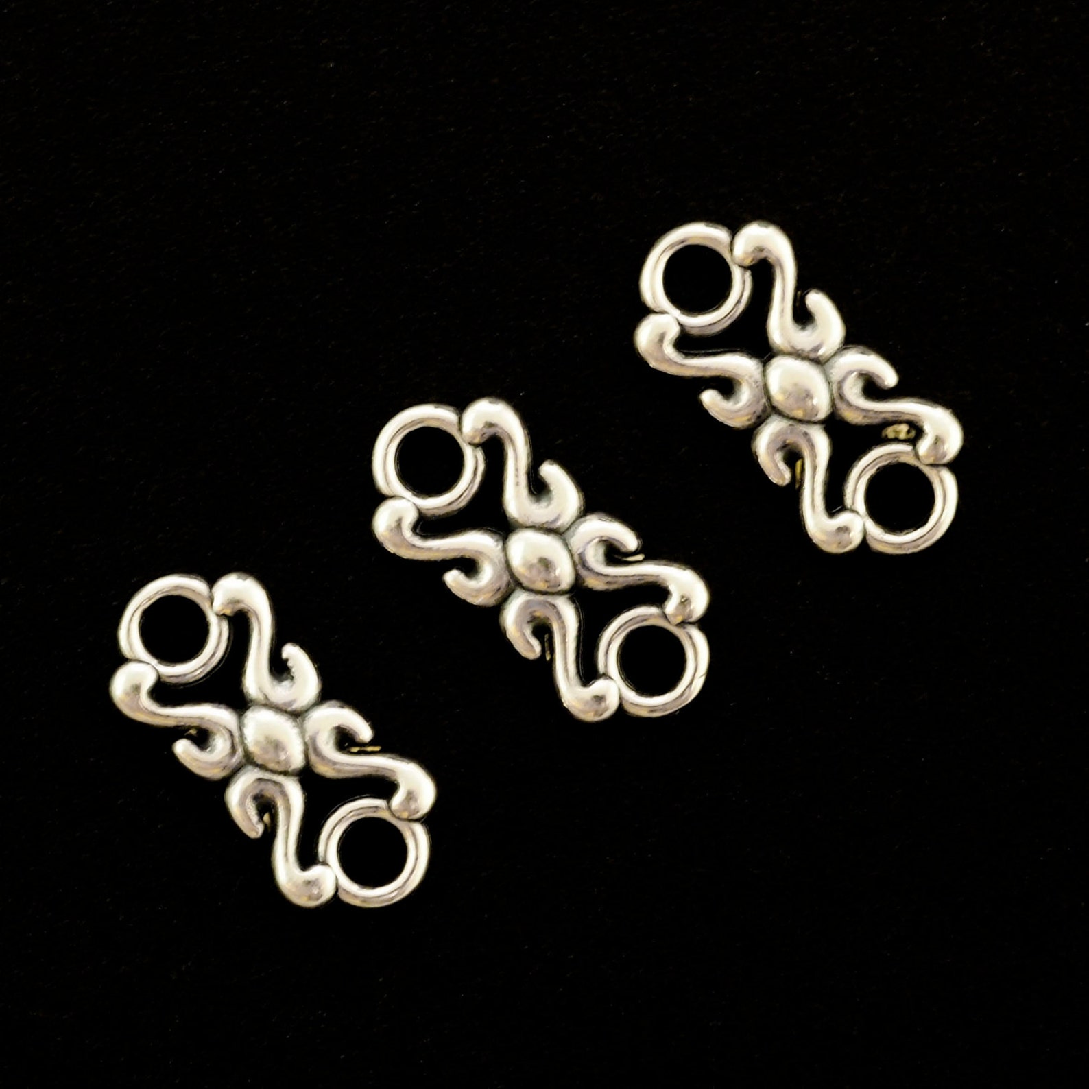 2 Sterling Silver Scroll Links 11mm X 5mm - Etsy