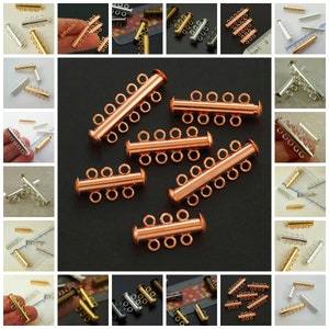 4 Slide Lock Clasps 2, 3, 4, 5 Strands You Pick From 7 Finishes 100% ...