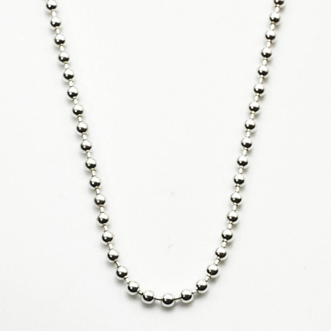 Sterling Silver Bead Chain 2mm - by the Foot or Any Length Necklace ...