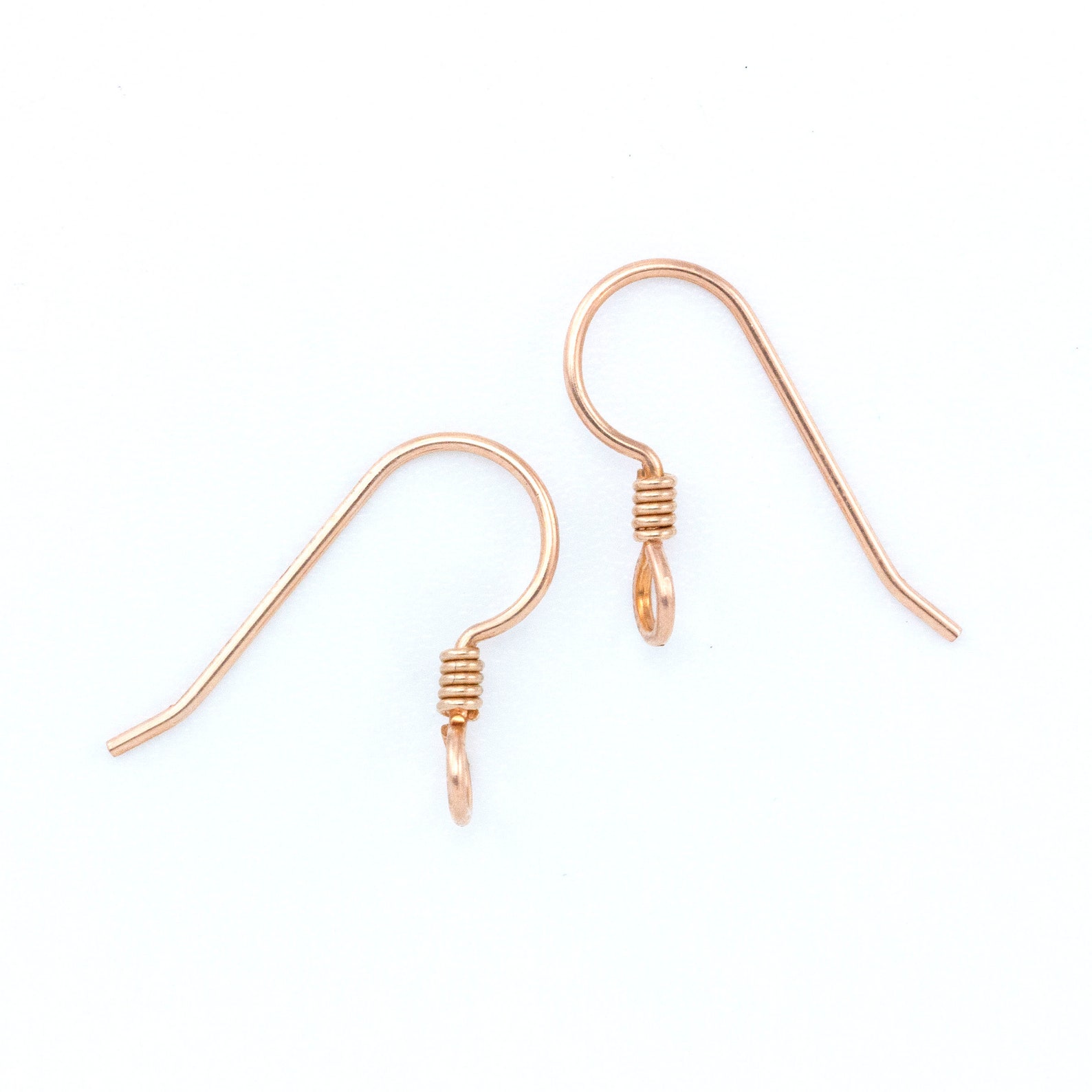 5 Pairs Perpendicular Ear Wires With Coils in Bronze or - Etsy