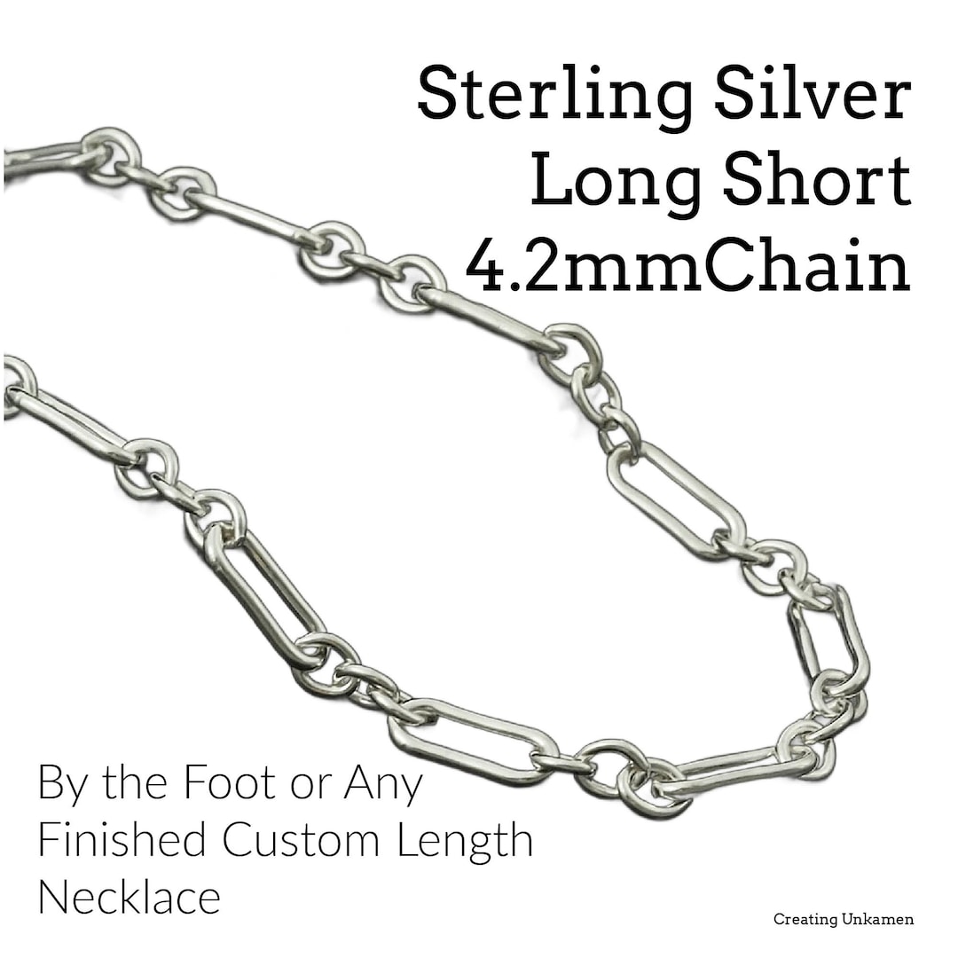 Sterling Silver Long Short Chain - 4.2mm - by the Foot or Any Finished ...