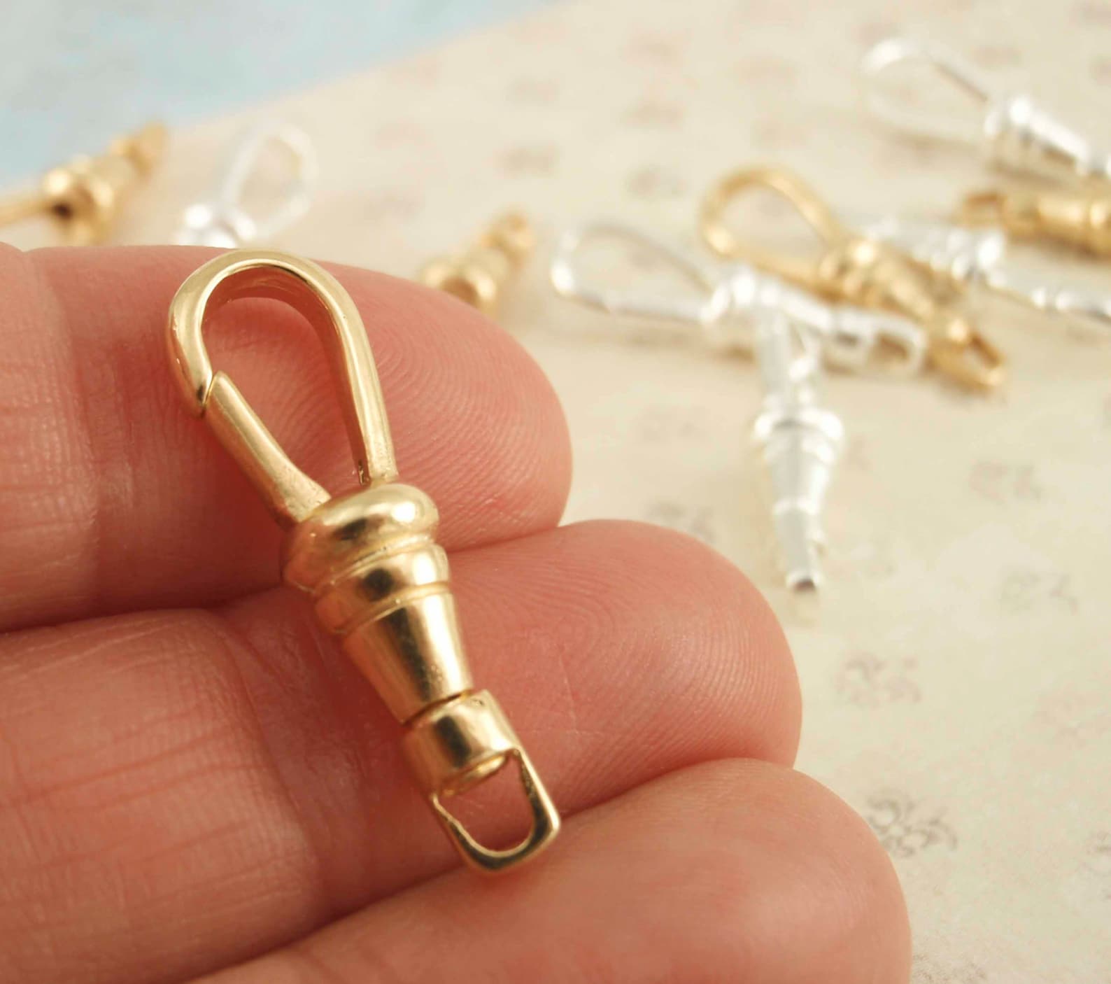 4 Large Self Closing Swivel Clasps - Triggerless - 22mm X 8mm - Silver ...