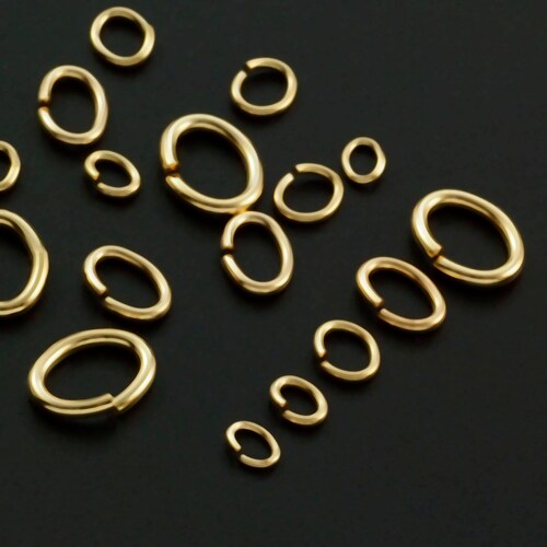 10 14kt Gold Filled Oval Jump Rings 7 Sizes in 16 18 20 - Etsy