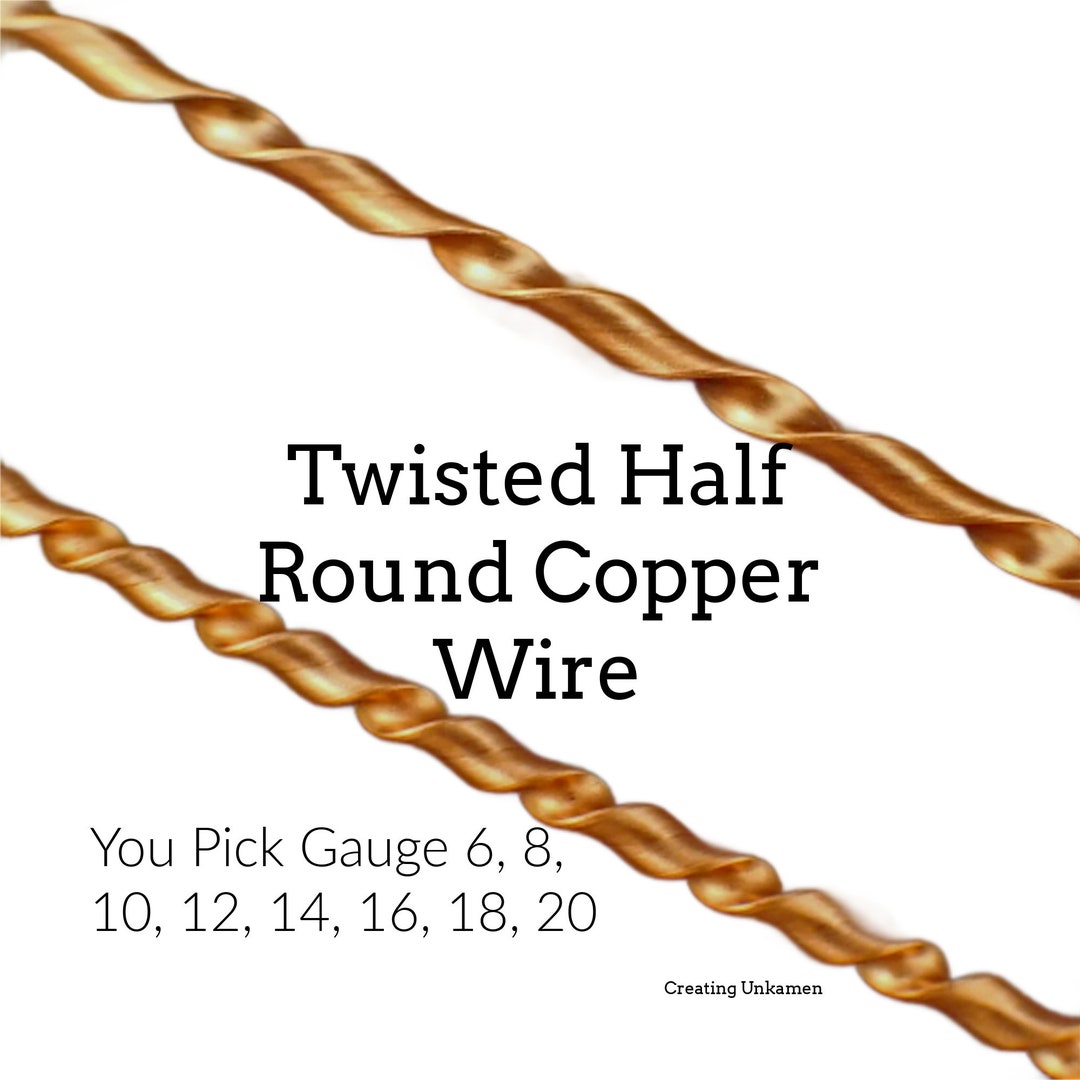 Twisted Half Round Copper Wire - 100% Guarantee YOU Pick Gauge 6, 8, 10 ...