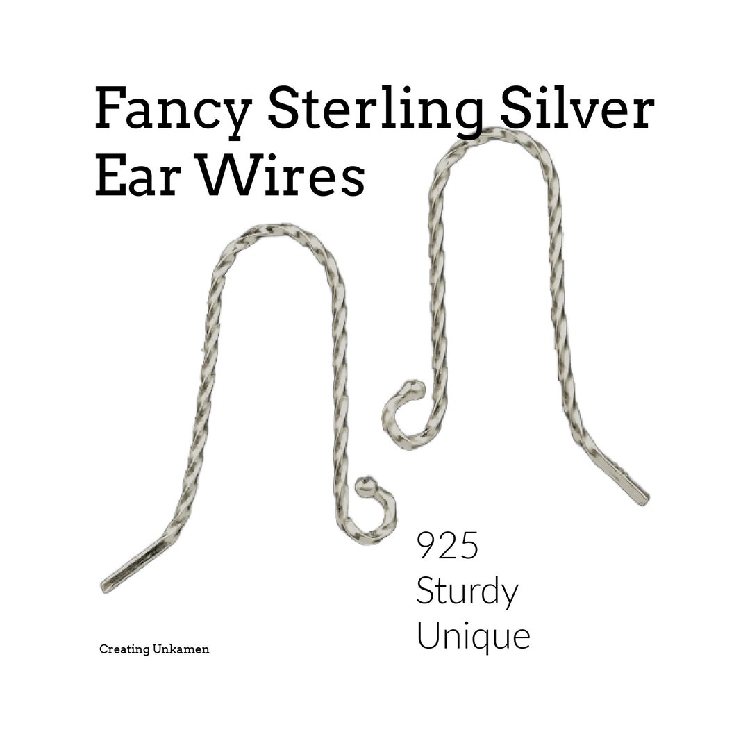 1 Pair Fancy Sterling Silver Ear Wires Also Available in Gold Finish ...