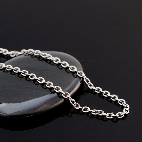 Stainless Steel Cable Chain 3mm by the Foot or Finished | Etsy