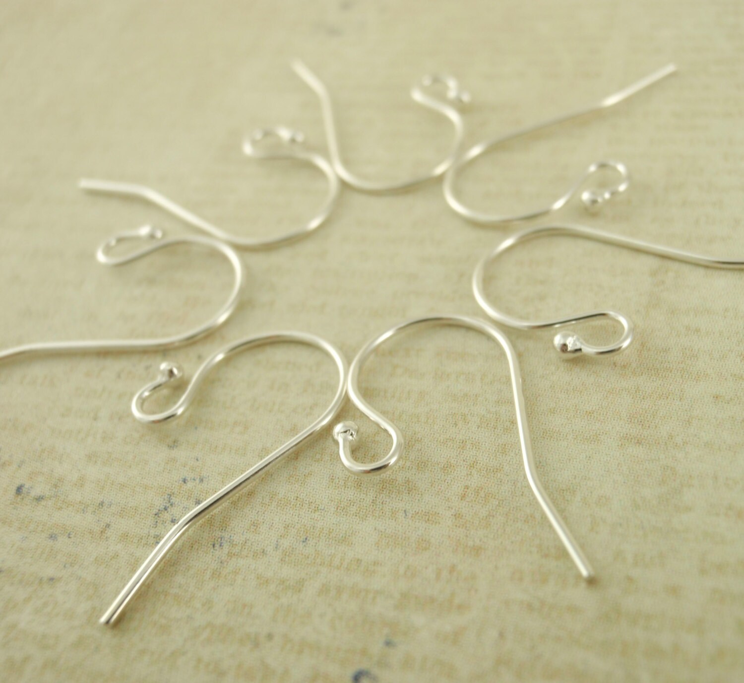 2 Pairs Sterling Silver 2mm Ball Ear Wires Made in the USA | Etsy