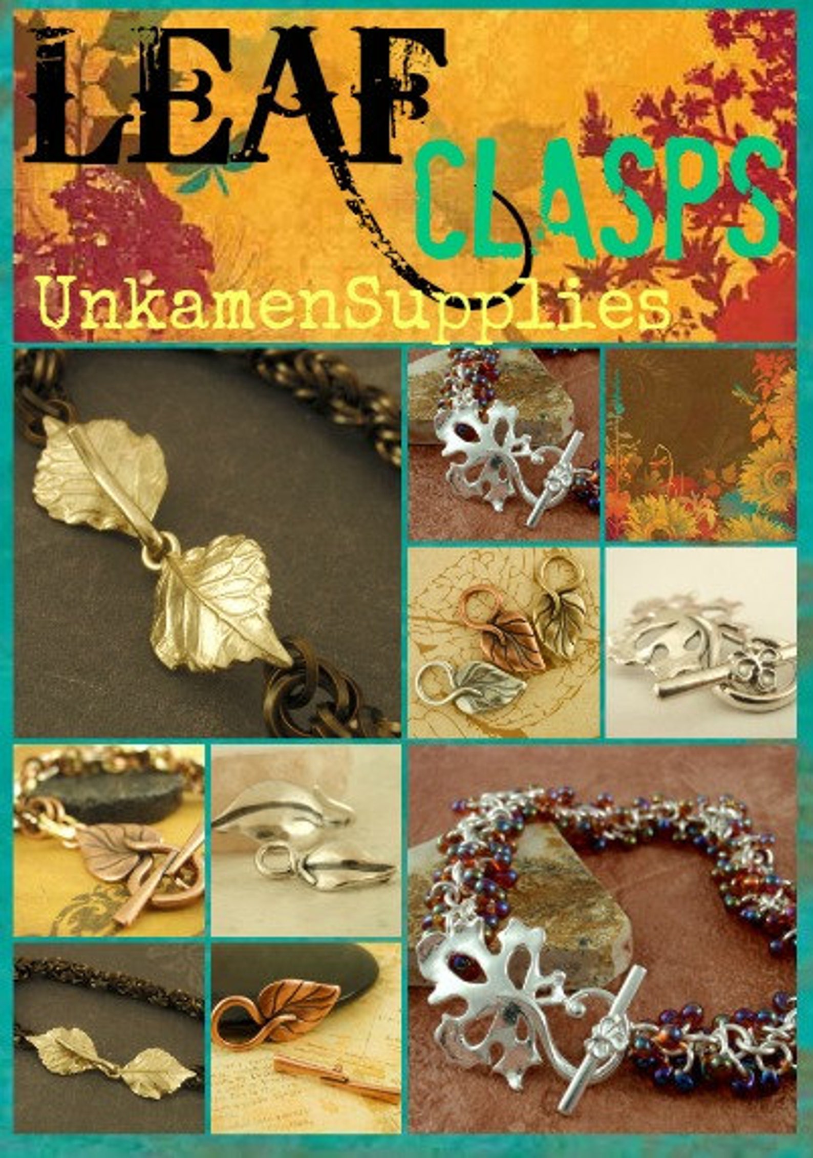 1 Sterling Silver Leaf Clasp Unique Toggle Large 40mm | Etsy