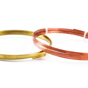 1 Foot 3mm Flat Copper or Yellow Brass Wire 8 Gauge X 15 - Etsy