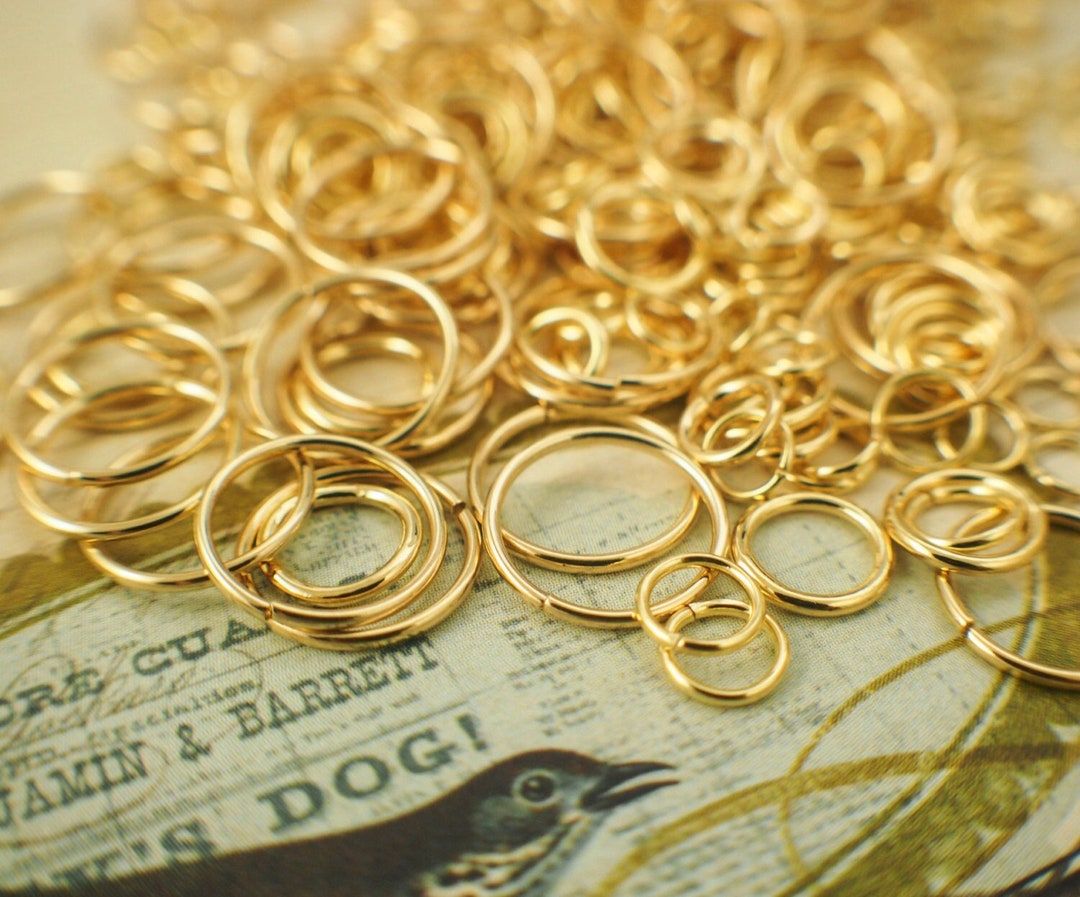 100 Gold Plated Jump Rings 16 18 20 22 Gauge Best - Etsy