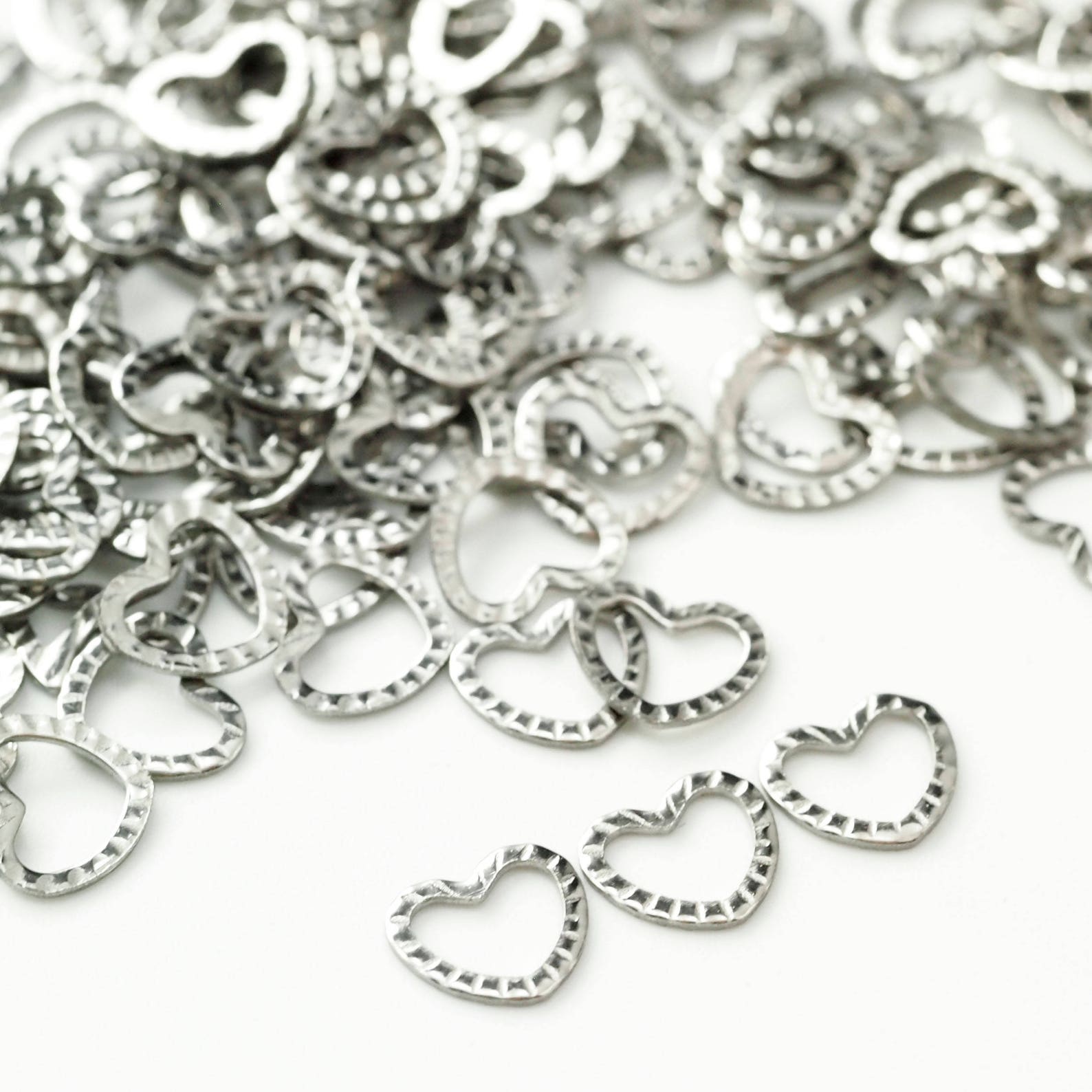 12 Stainless Steel Mini Heart Charms 6.6mm X 7.4mm - Etsy