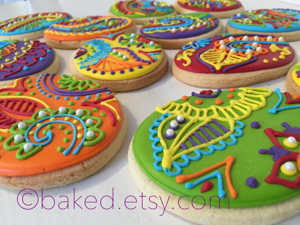 Henna Mehndi Cookies - 1 Dozen - Etsy