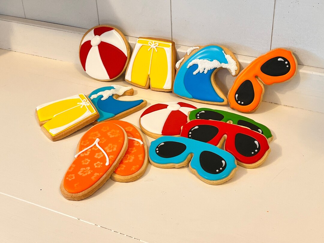 Beach Day Pool Day Cookies 1 Dozen - Etsy